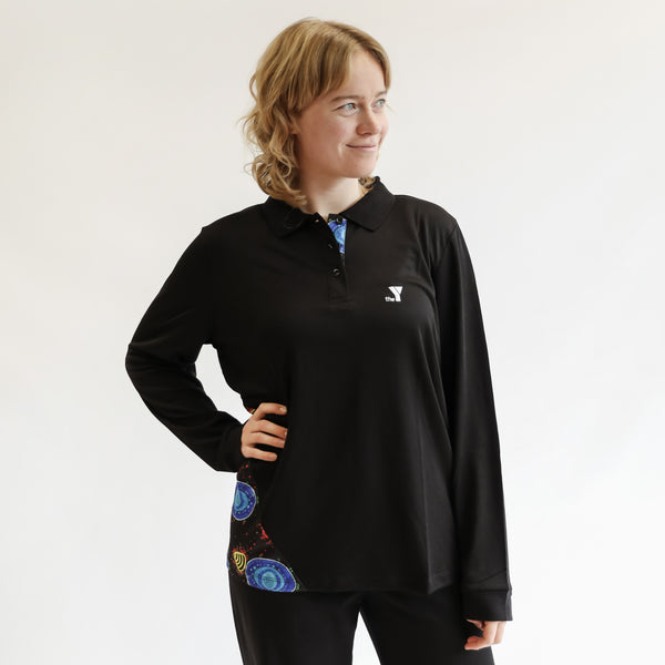 Y Womens Bamboo First Nations Polo Top - Long Sleeve – YMCA Gear