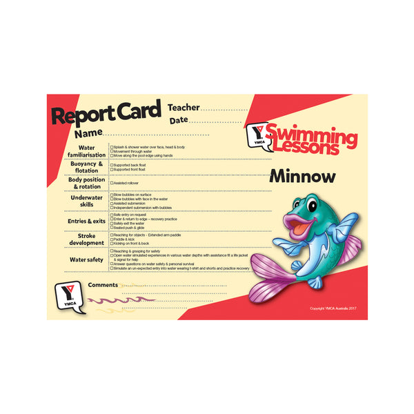 Swim Lesson Report Cards - Minnow - A5 – YMCA Gear